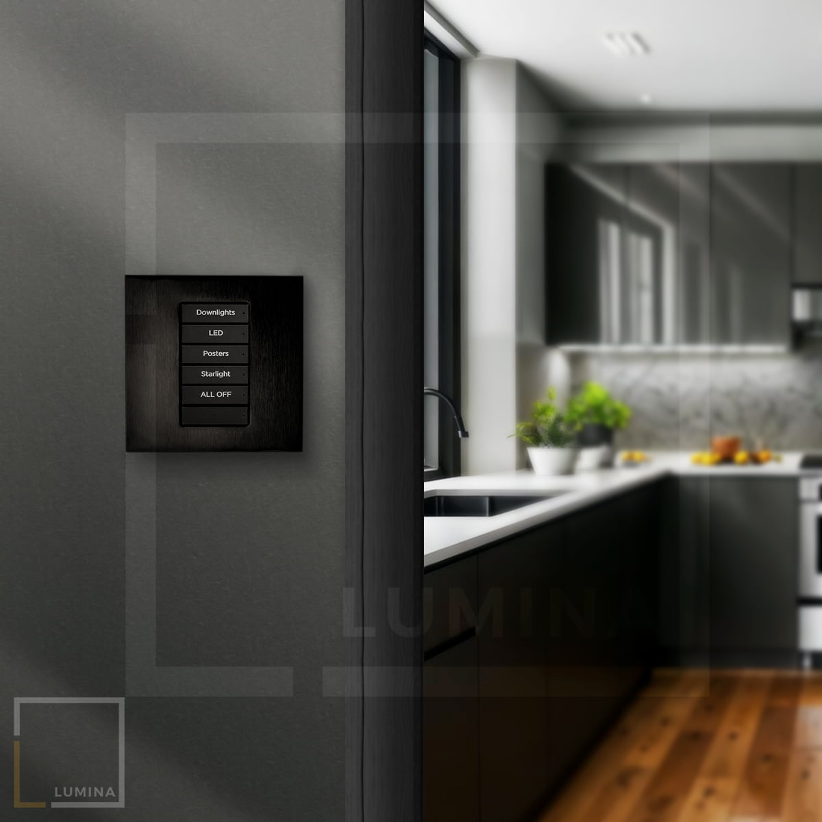 Brushed Black Contemporary Faceplate - LUMINA Ltd